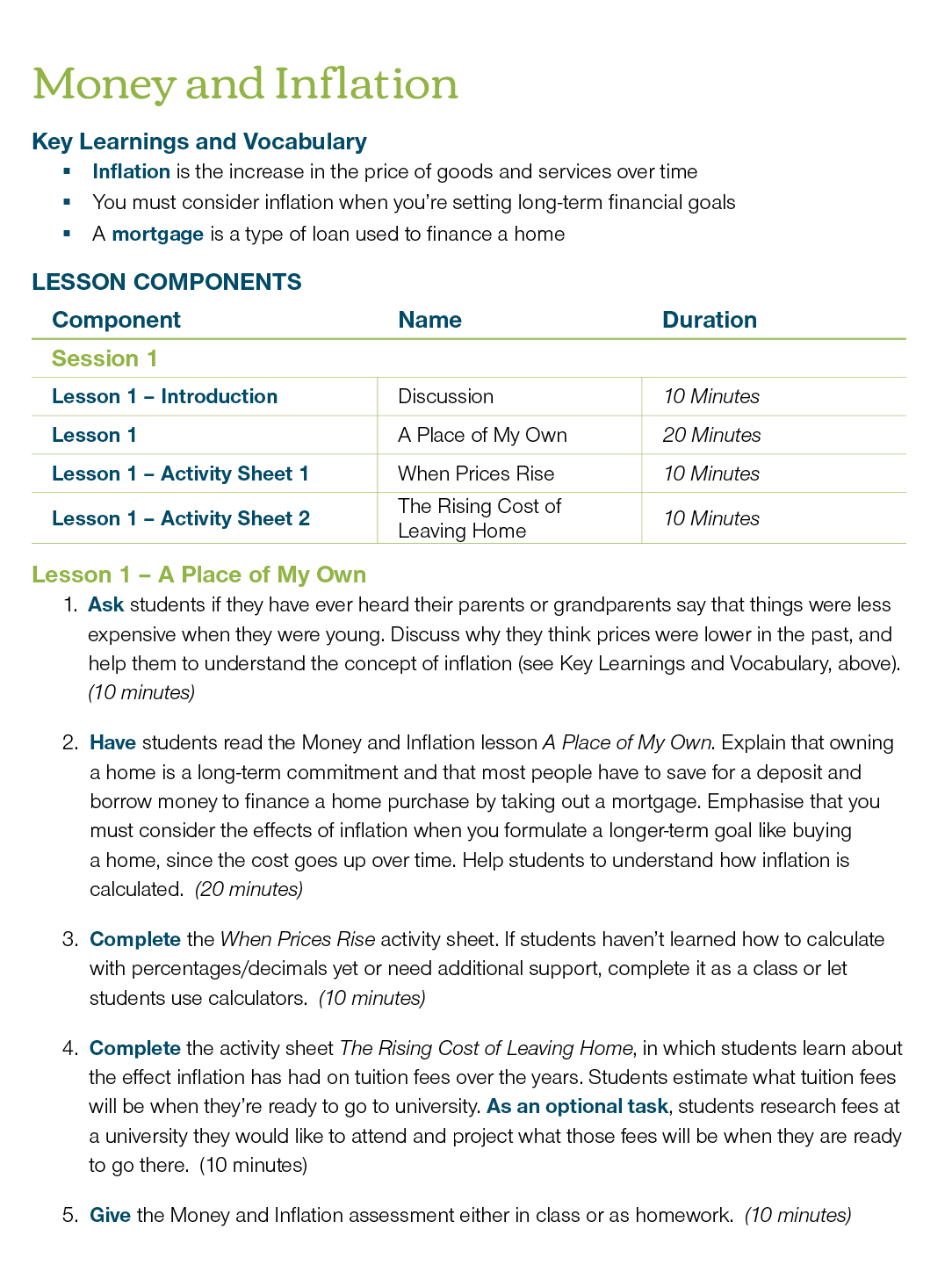 Inf-Lesson1-APlaceOfMyOwn